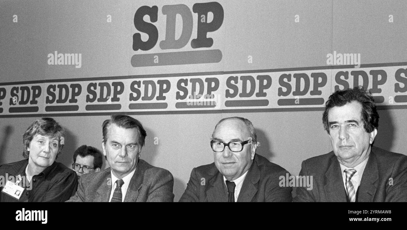 Formation of the SDP (Social Democratic Party), London, 1981. Right to ...