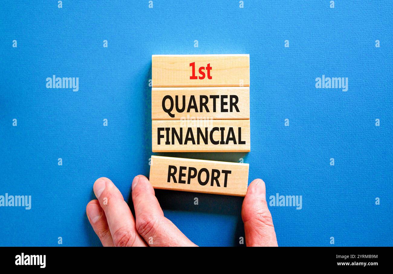 1st quarter financial report symbol. Concept words 1st quarter ...