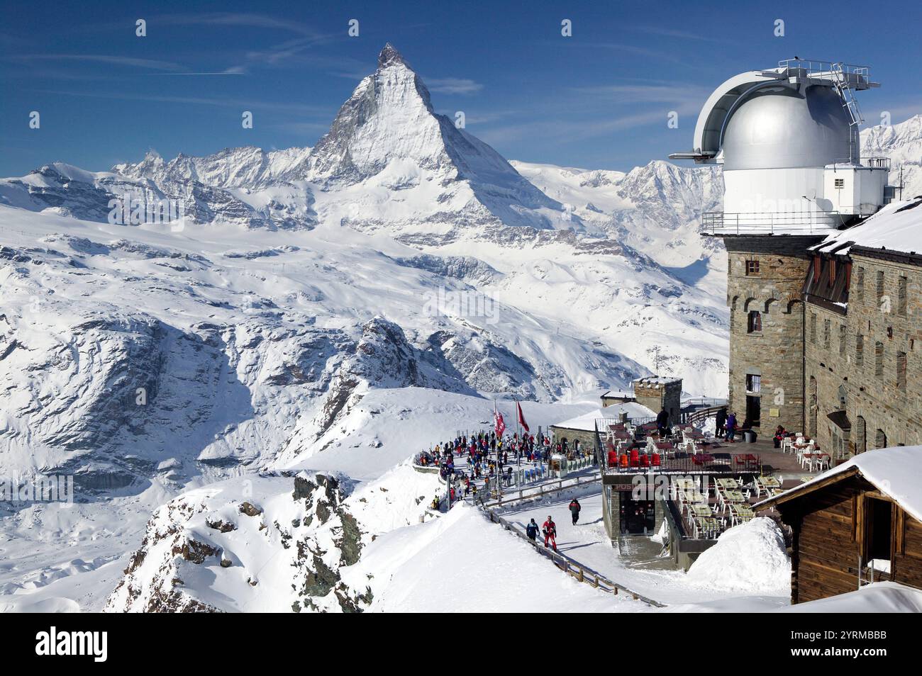 Gornergrat Kulm Hotel and Restaurant & Matterhorn. Winter. Gornergrat ...