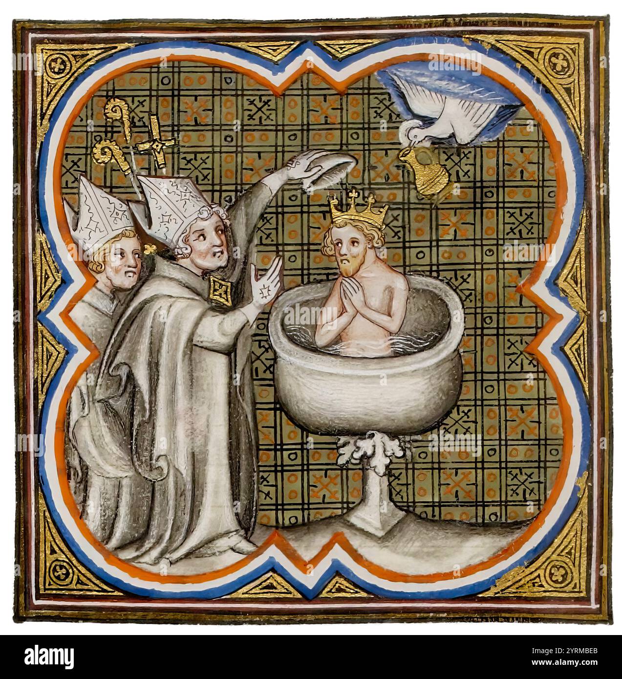 Baptism of Clovis by Saint Remigius, cathedral of Reims, 496 , Clovis ...