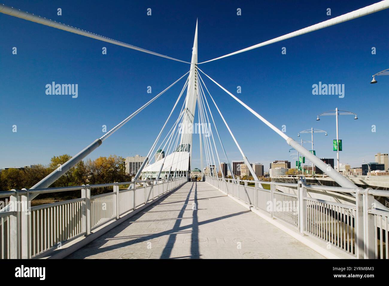 Esplanade Riel Pedestrian Bridge. Daytime. Winnipeg. Manitoba. Canada ...