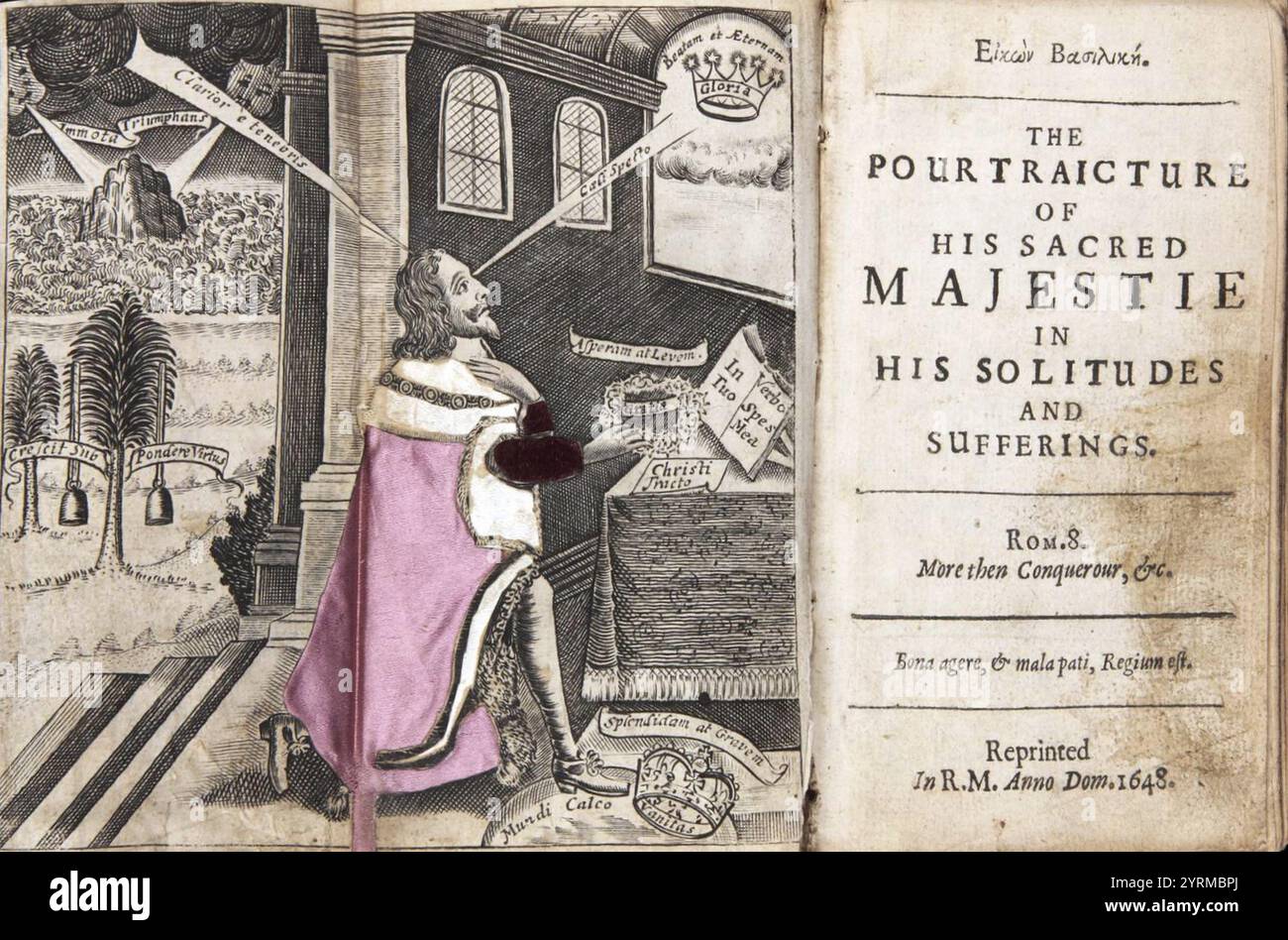Frontispiece of the book 'Eikon Basilike?, ?His Sacred Majestie in his solitudes and sufferings ...