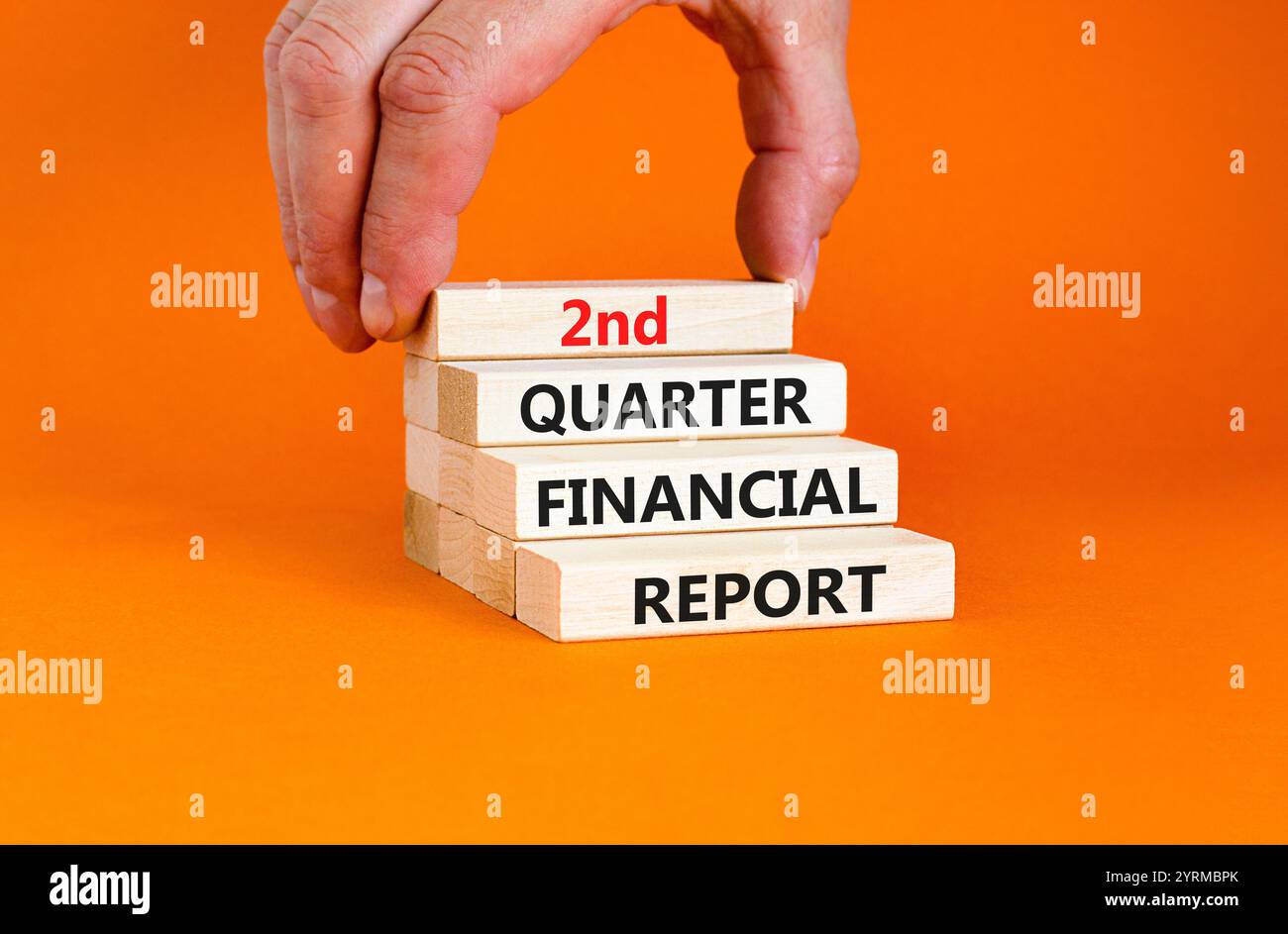 2nd quarter financial report symbol. Concept words 2nd quarter ...