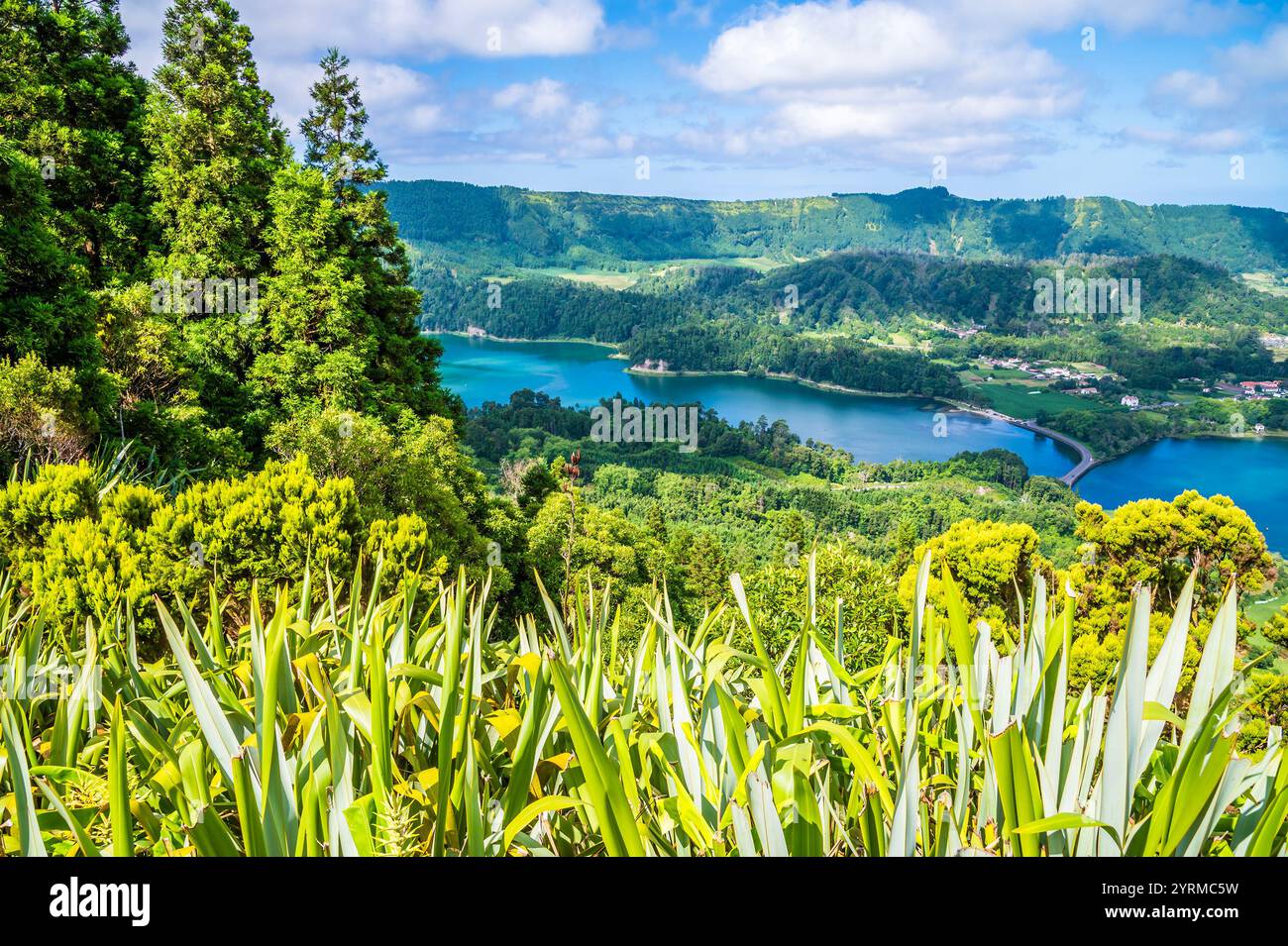 A view towards the Green lake in the Seven Cities region on the island ...