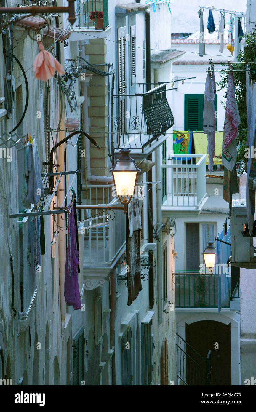 Streetlights Old Town, Vieste. Promontorio del Gargano, Puglia, Italy ...