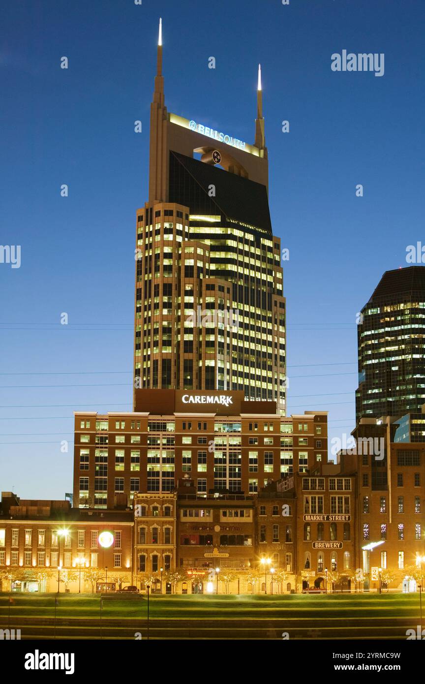 Downtown & Bell South Tower along Cumberland River, Nashville ...
