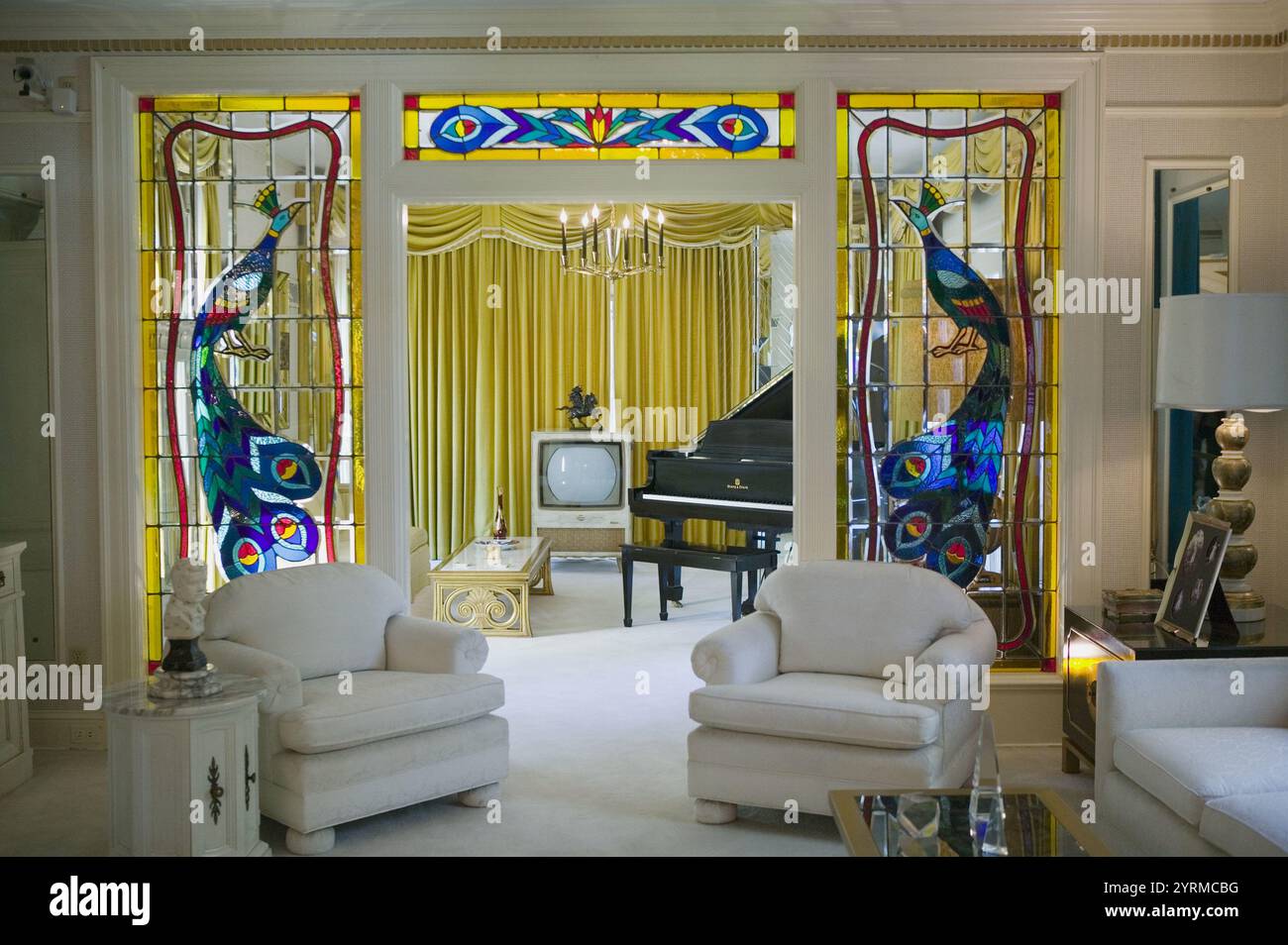 Living Room, Former Residence of Elvis Presley, Graceland, Memphis ...