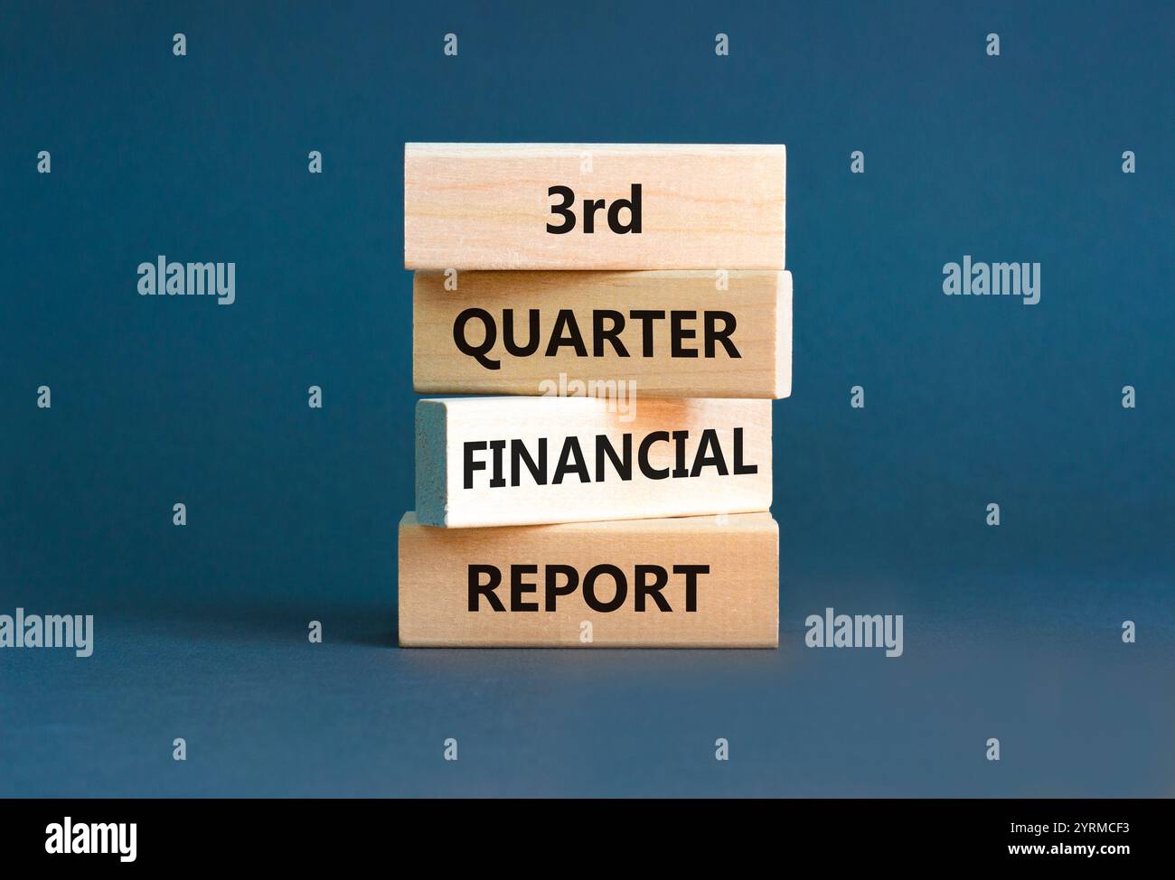 3rd quarter financial report symbol. Concept words 3rd quarter ...