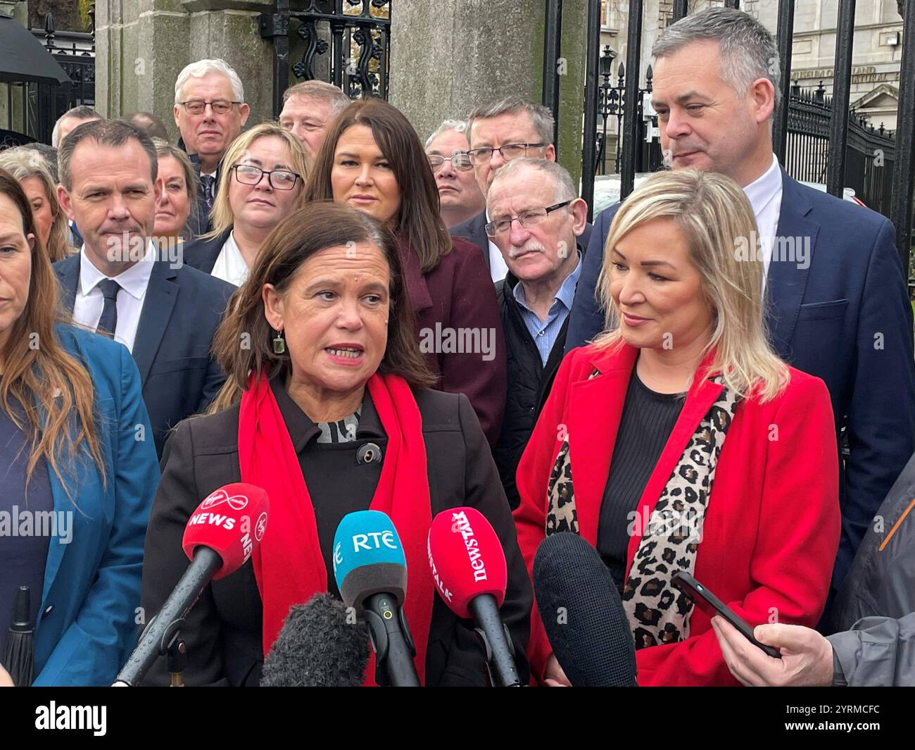 Sinn Fein President Mary Lou McDonald (left) and Vice President ...