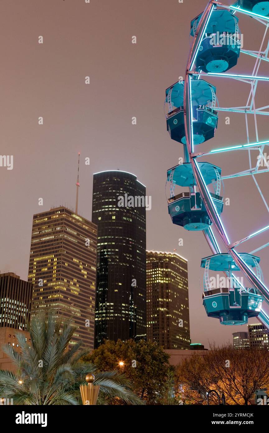 Downtown. Ferris Wheel. Houston.Texas, USA Stock Photo - Alamy