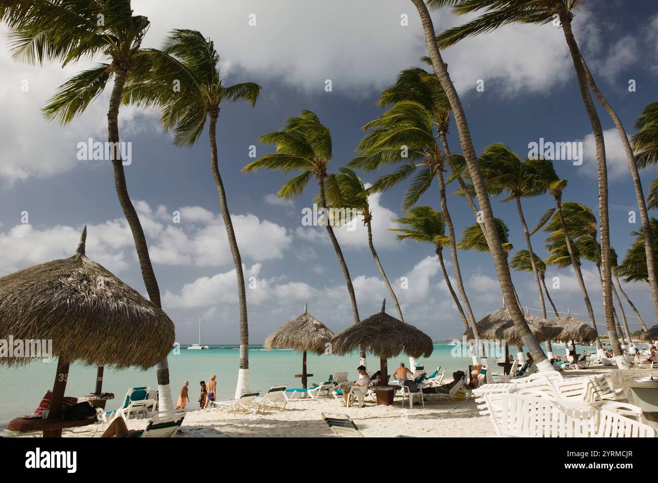 High Rise Resort Area. Palm Beach. Aruba. Dutch Caribbean Stock Photo ...