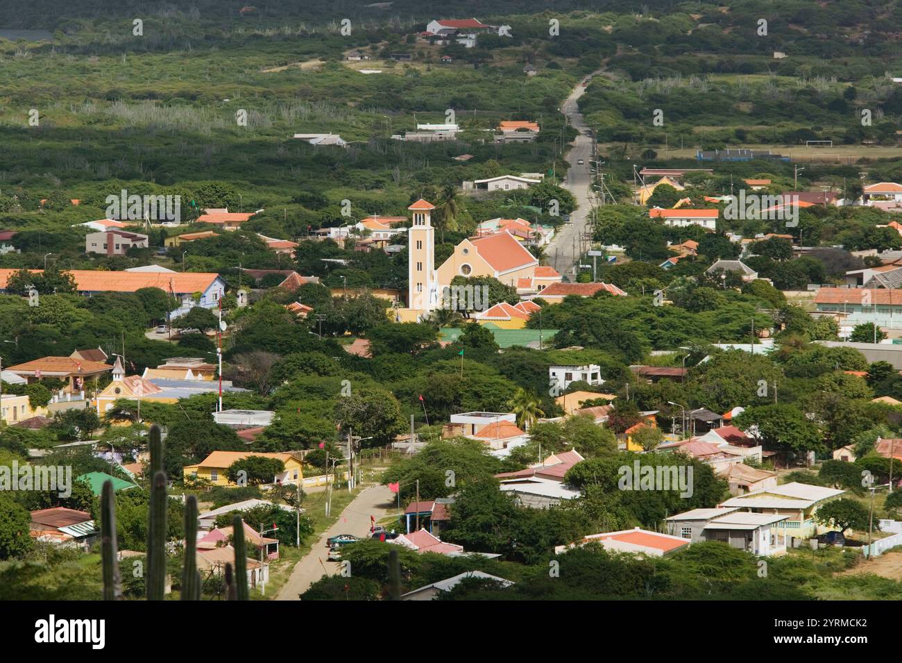 High Vantage View of Rincon Town. Bonaire. Netherlands Antilles Stock ...