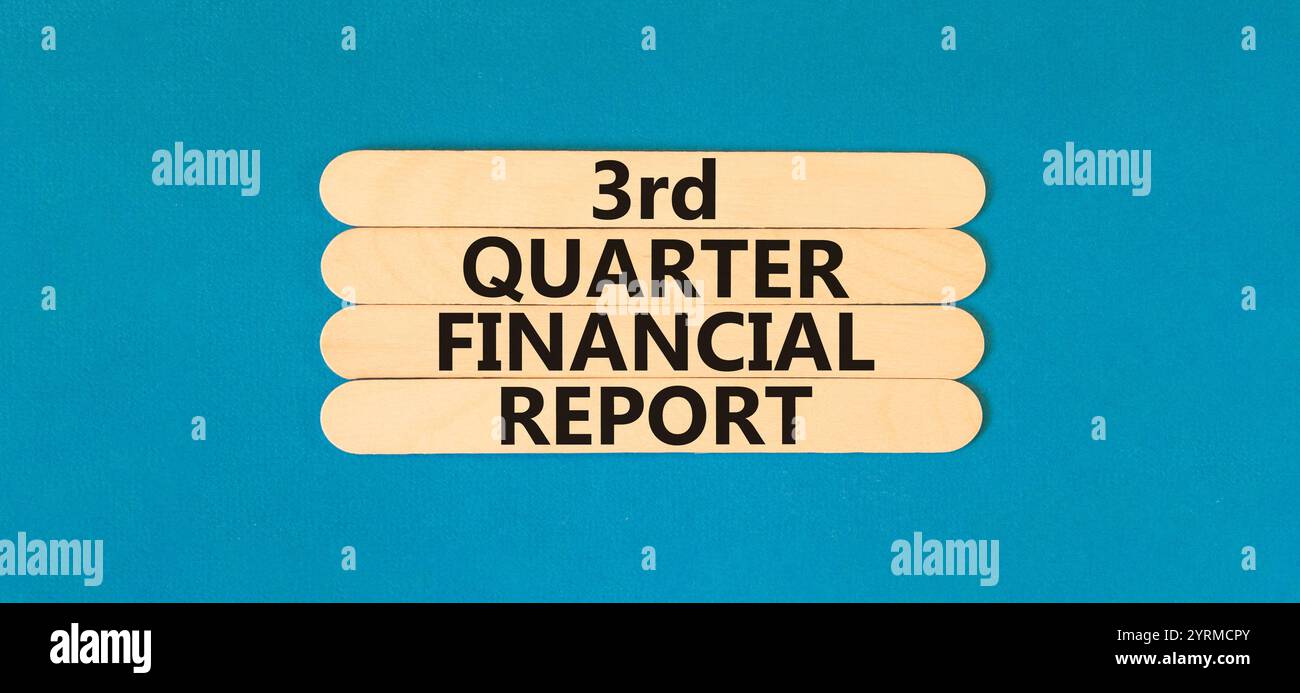 3rd quarter financial report symbol. Concept words 3rd quarter ...