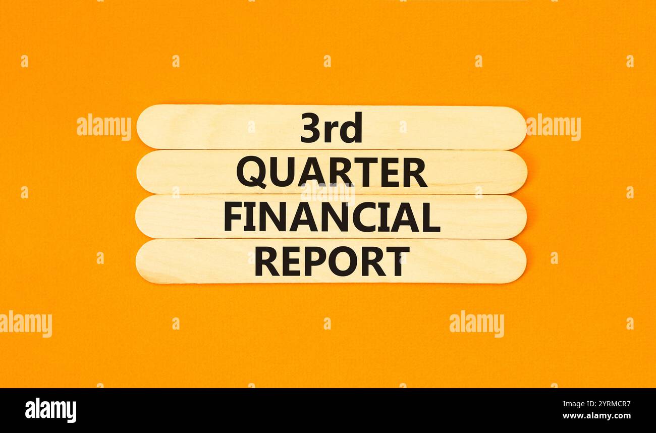 3rd quarter financial report symbol. Concept words 3rd quarter ...