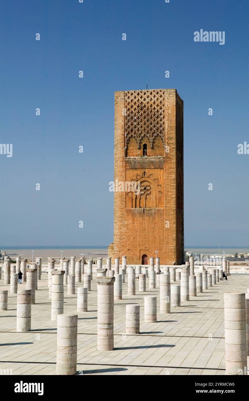 Morocco-Rabat: Hassan Tower / Le Tour Hassan (b.1195 Stock Photo - Alamy