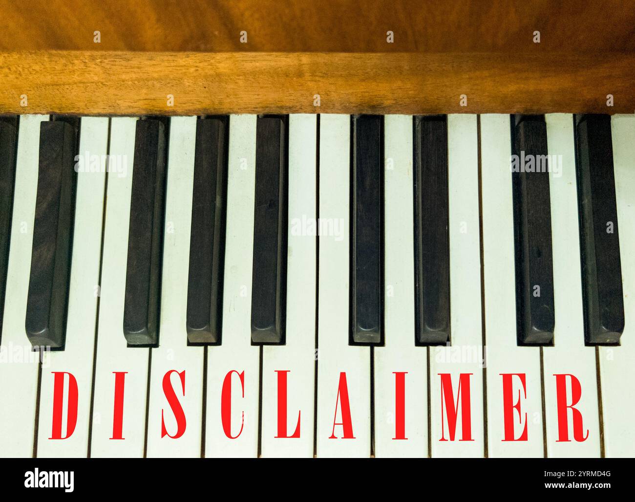 Disclaimer symbol. Concept word Disclaimer on beautiful keys of the old ...