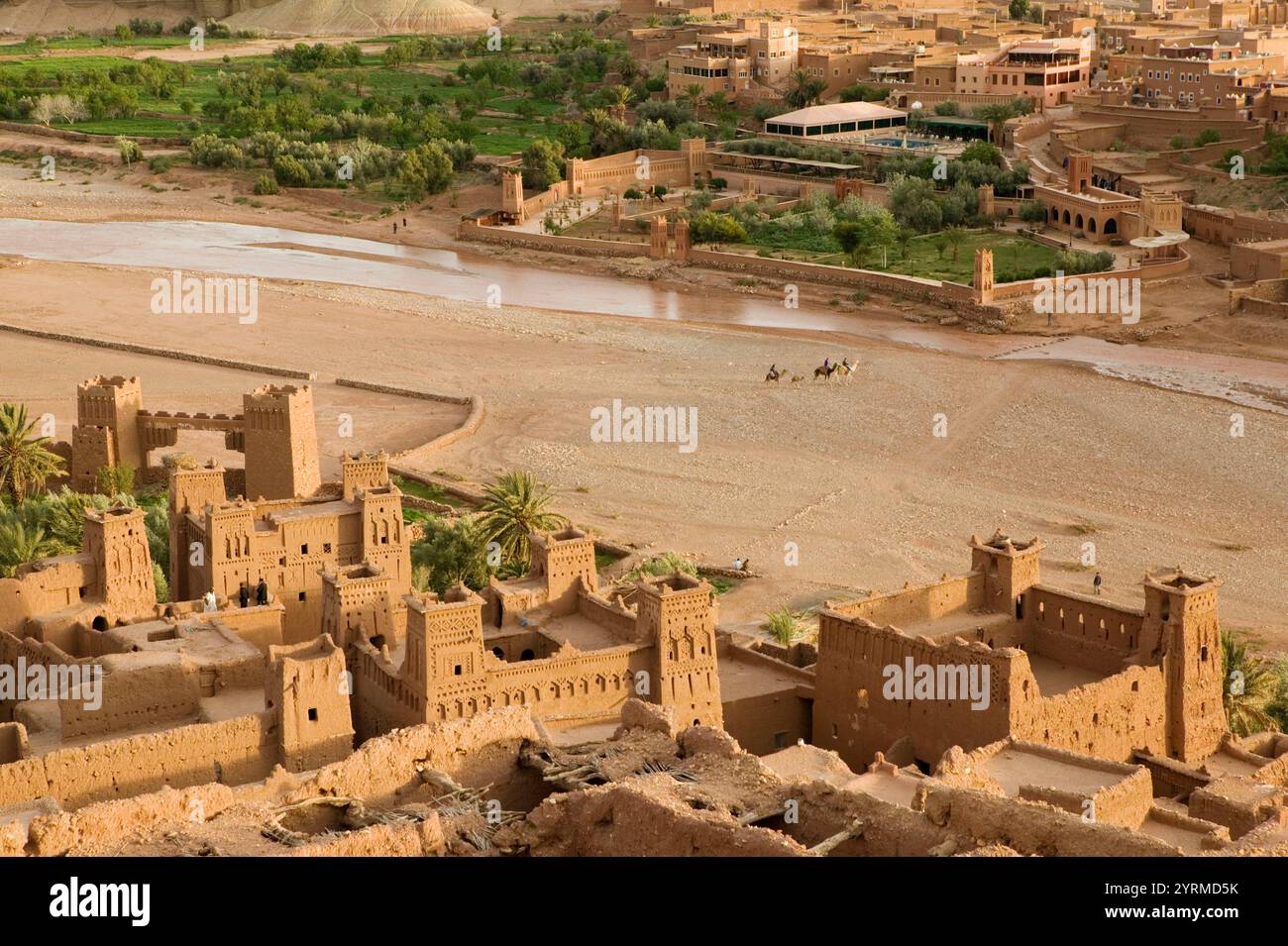 Hign Angle View of Kasbah. Sunset. Ait Benhaddou. South of the High ...