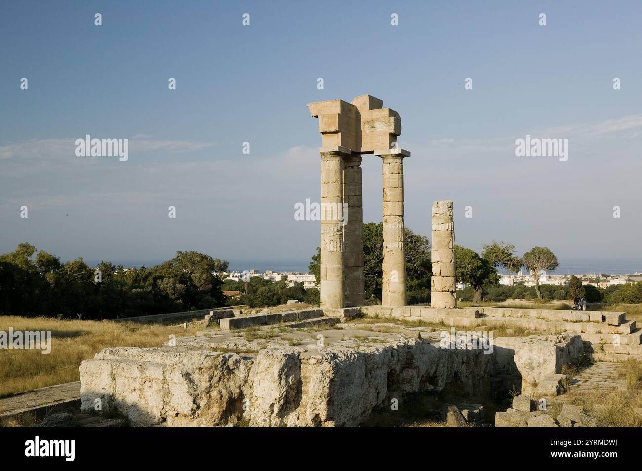 Monte (Mount) Smith. Temple of Apollo Pythios. Sunset. Rhodes ...