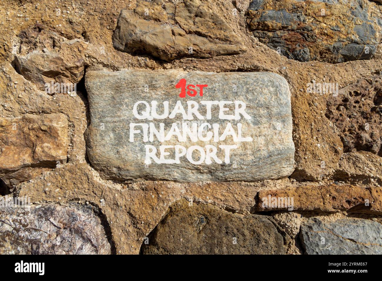 1st quarter financial report symbol. Concept words 1st quarter ...