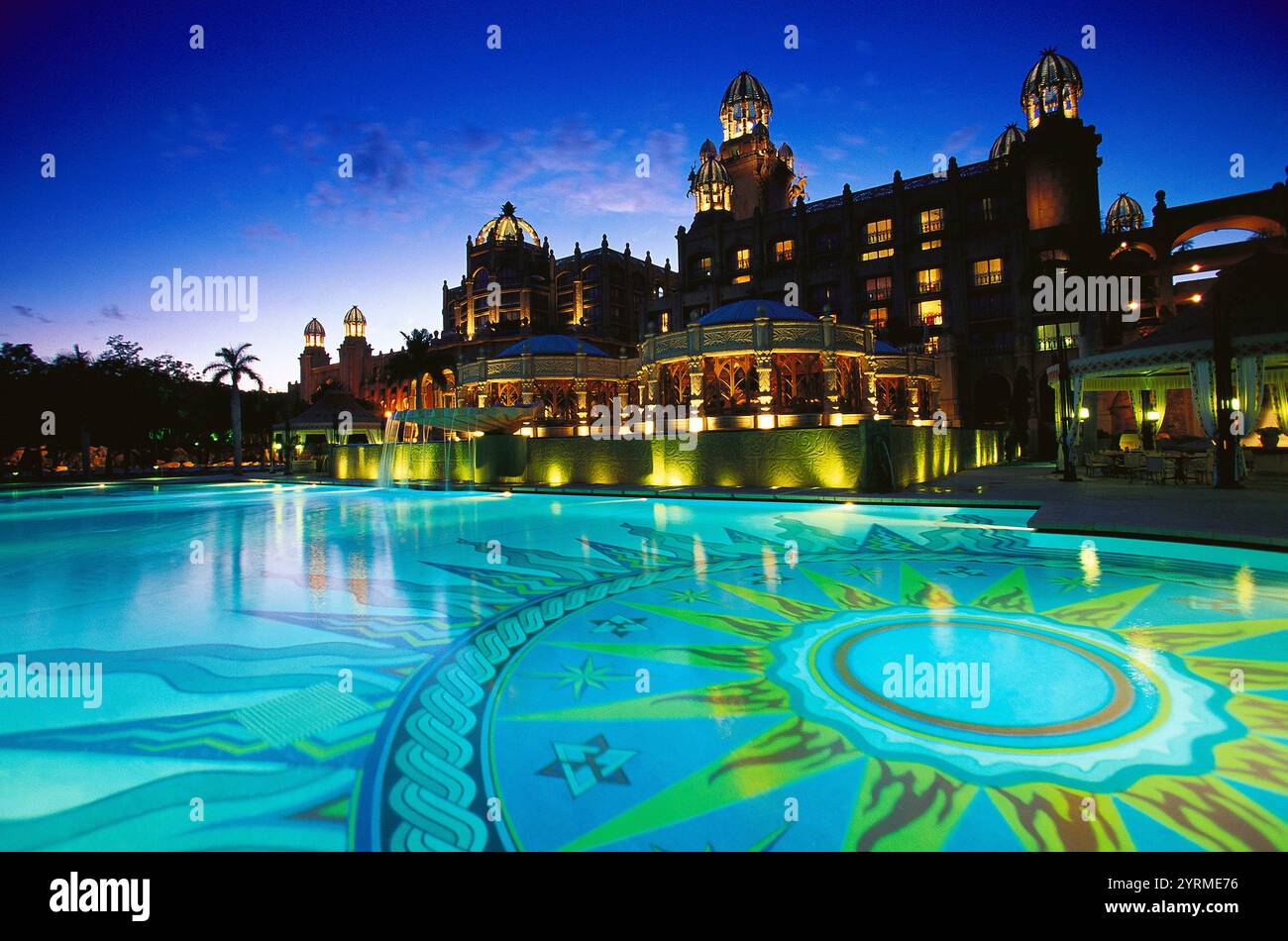 Grand pool of the Palace Hotel, Sun City resort. Western Cape Province ...