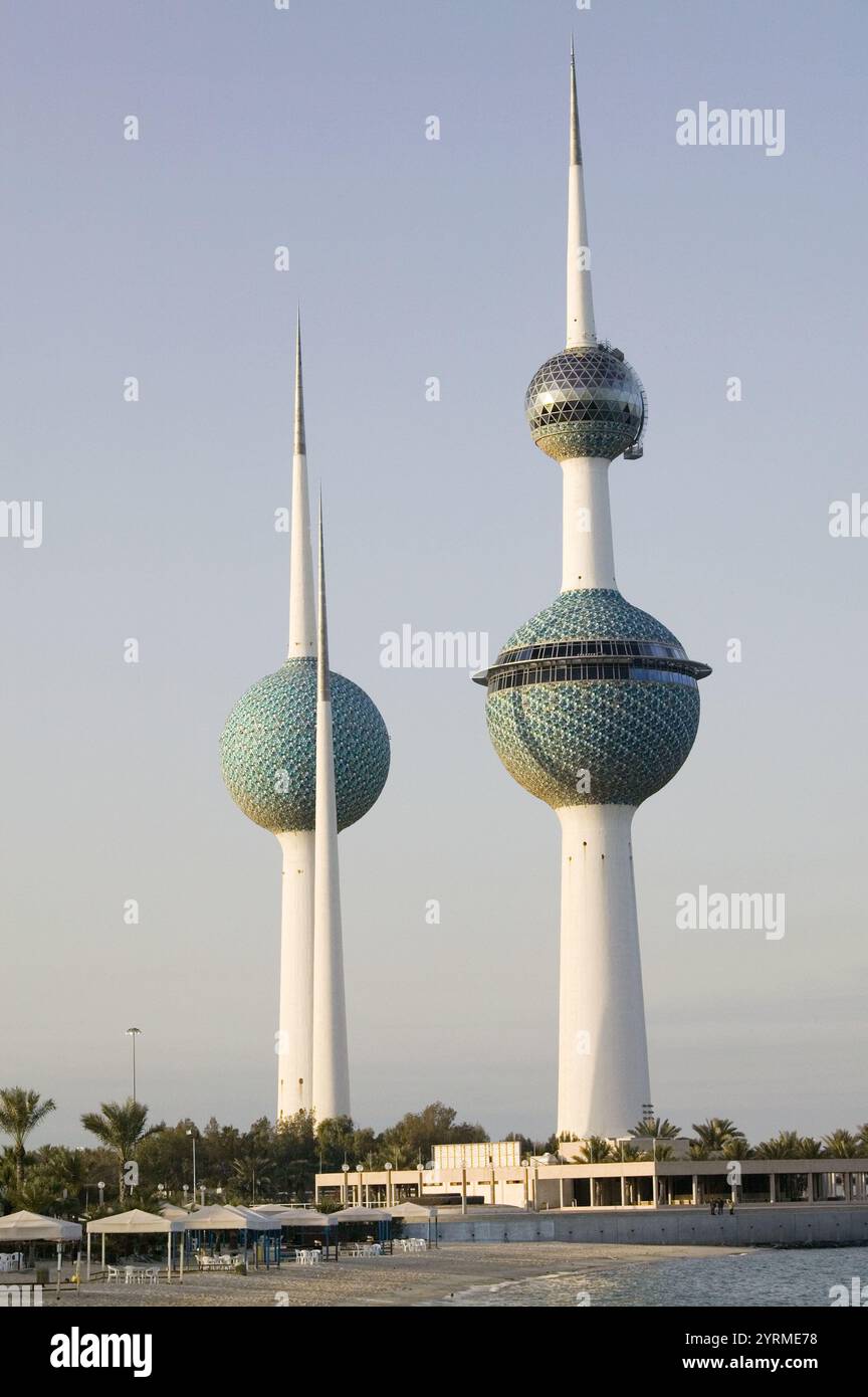 KUWAIT-Kuwait City: Kuwait Towers (b.1979) - Symbol of Kuwait - Dusk ...