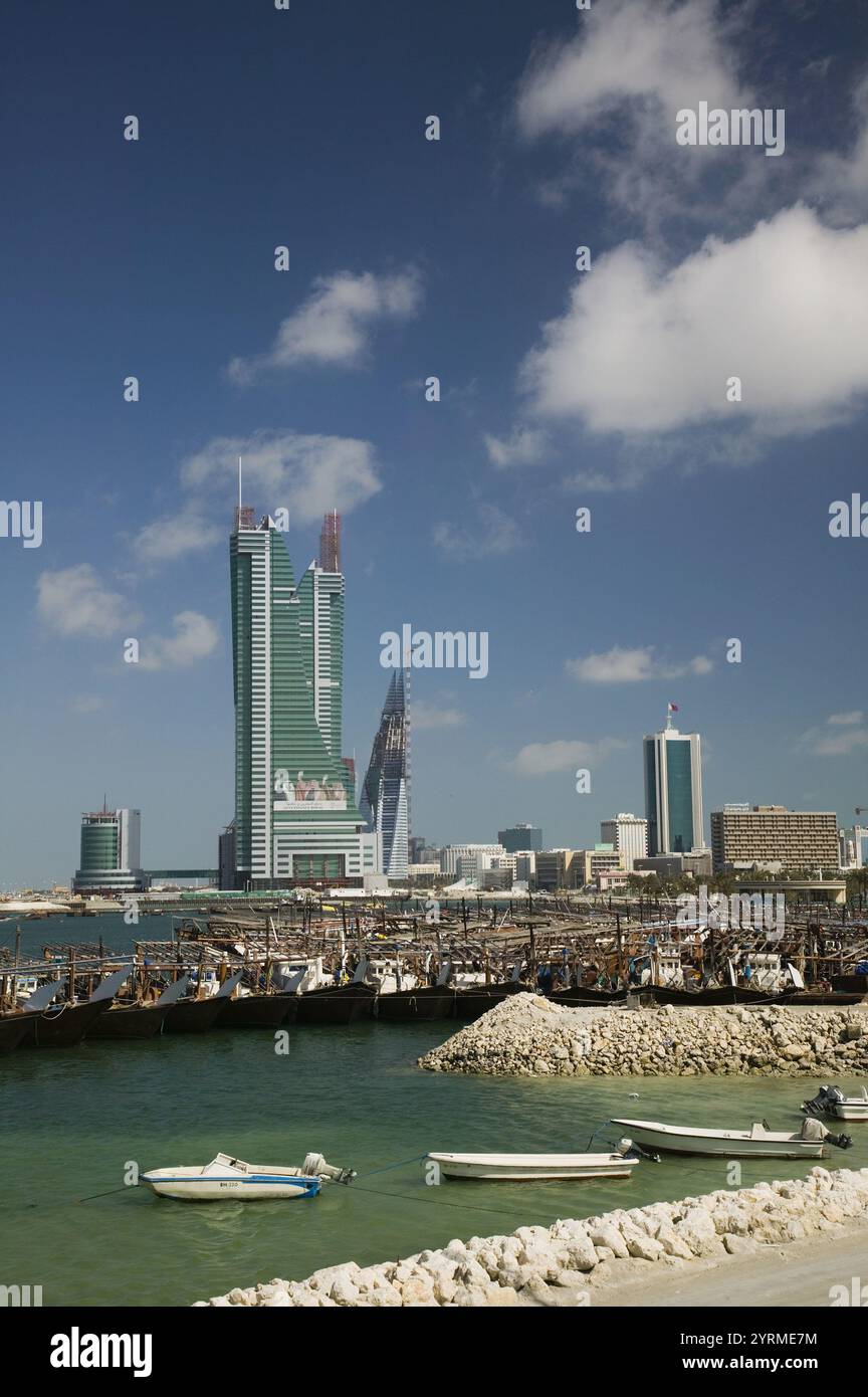 BAHRAIN-Manama: New Towers of Bahrain Financial Harbor and Dhow Harbor ...