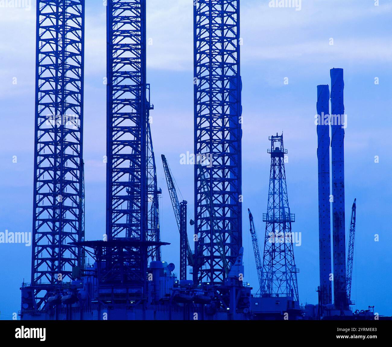 Oil rigs, Galveston bay. Texas, USA Stock Photo - Alamy