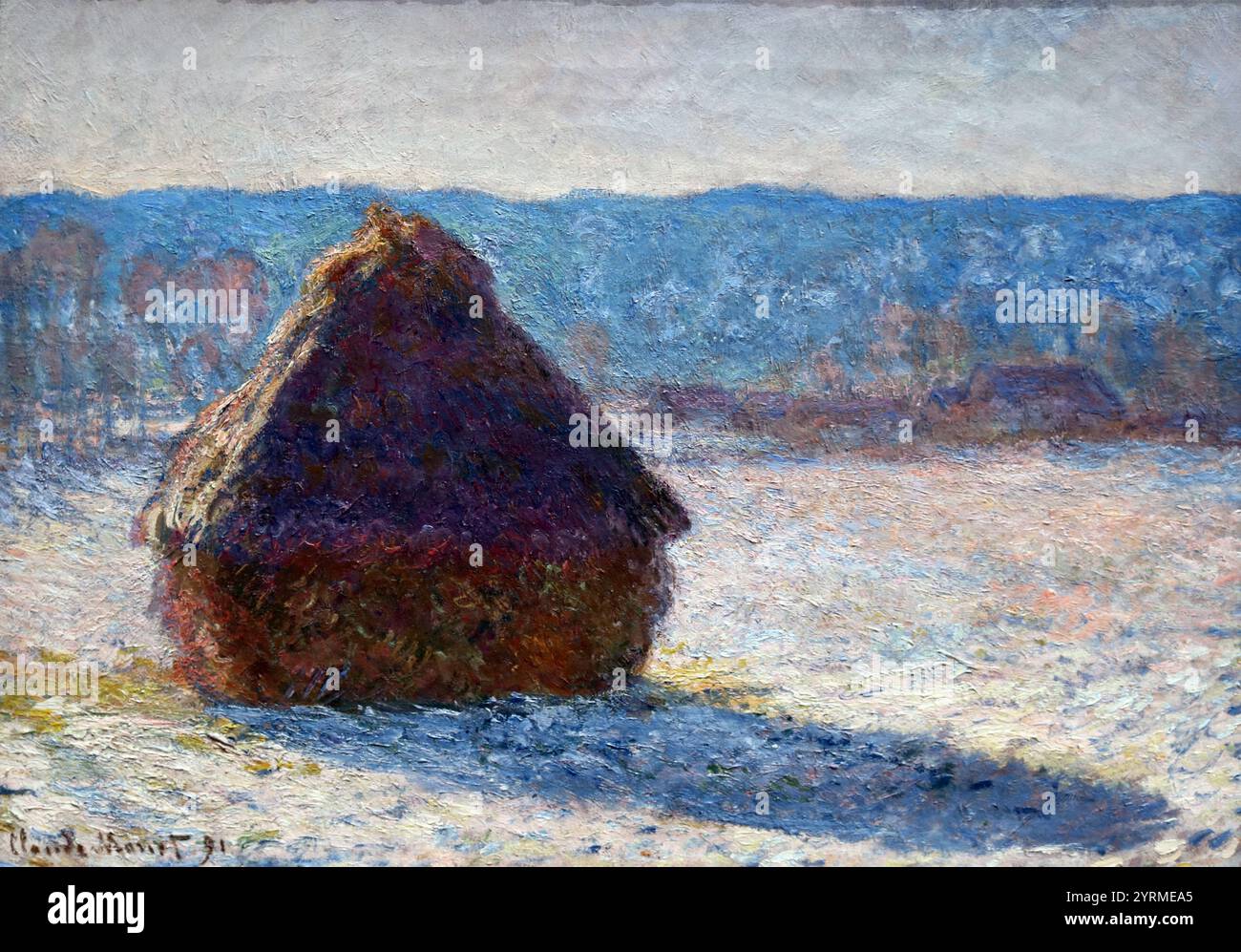 Grain stack. (Snow efect.), 1891. Oil on canvas. Museum of Fine Arts, Boston. by Claude Monet ...