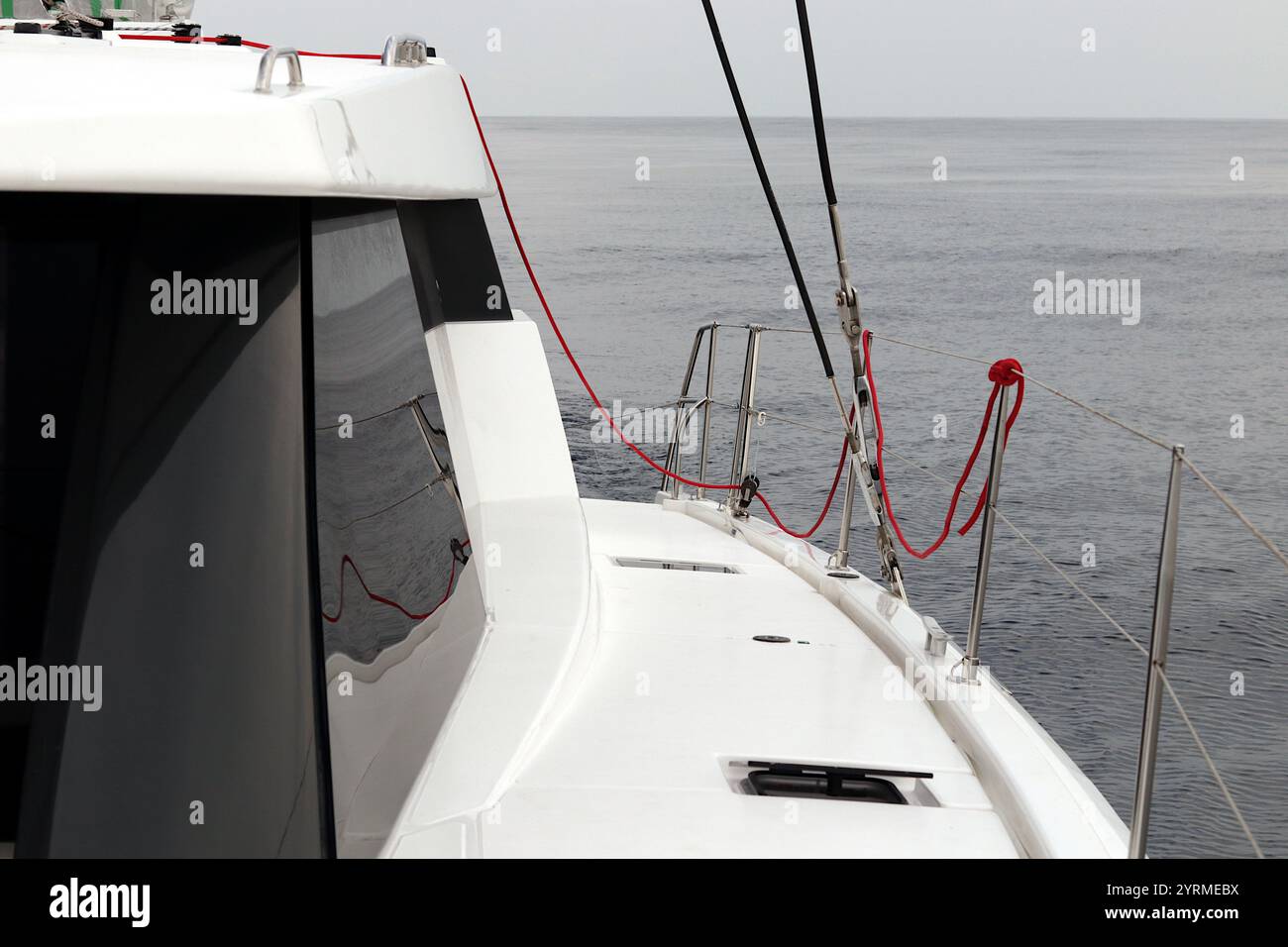 Catamaran - Starboard Side in the Open Ocean, Atlantic Stock Photo - Alamy