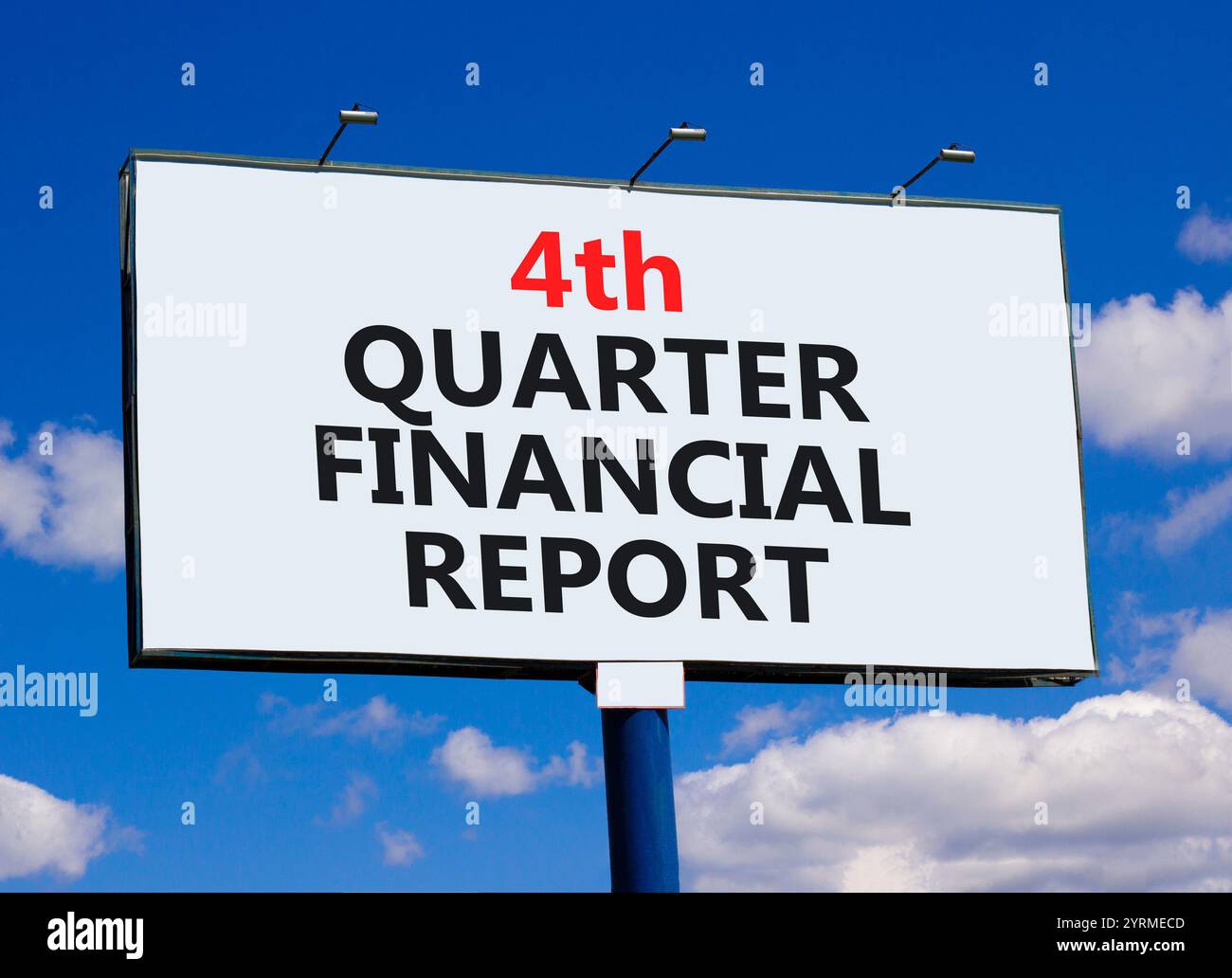 4th quarter financial report symbol. Concept words 4th quarter ...