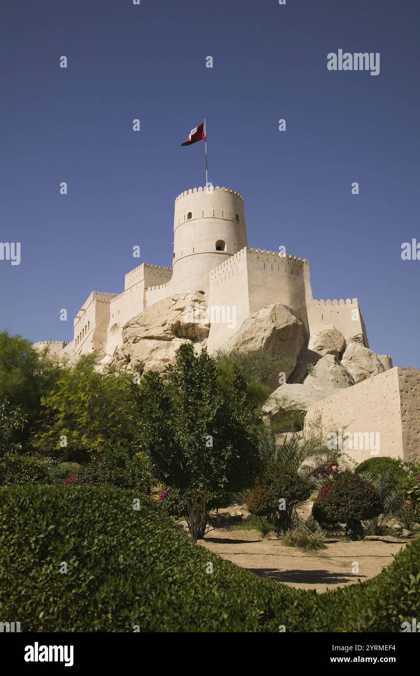 OMAN-The Batinah Plain-Nakhal: Nakhal Fort at the foot of the Hajar ...