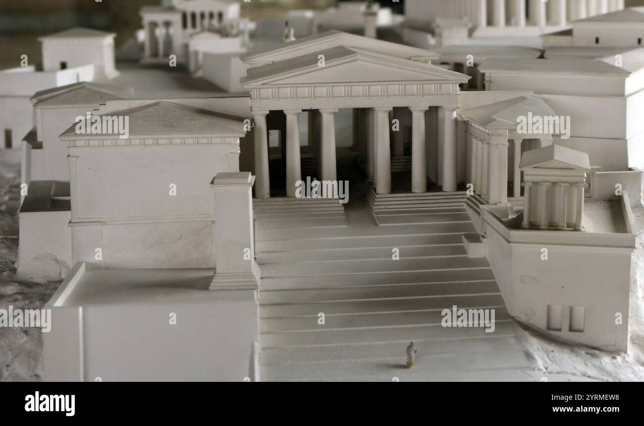 Model showing the restoration of the Agora, Athens, Greece. 2nd Century ...