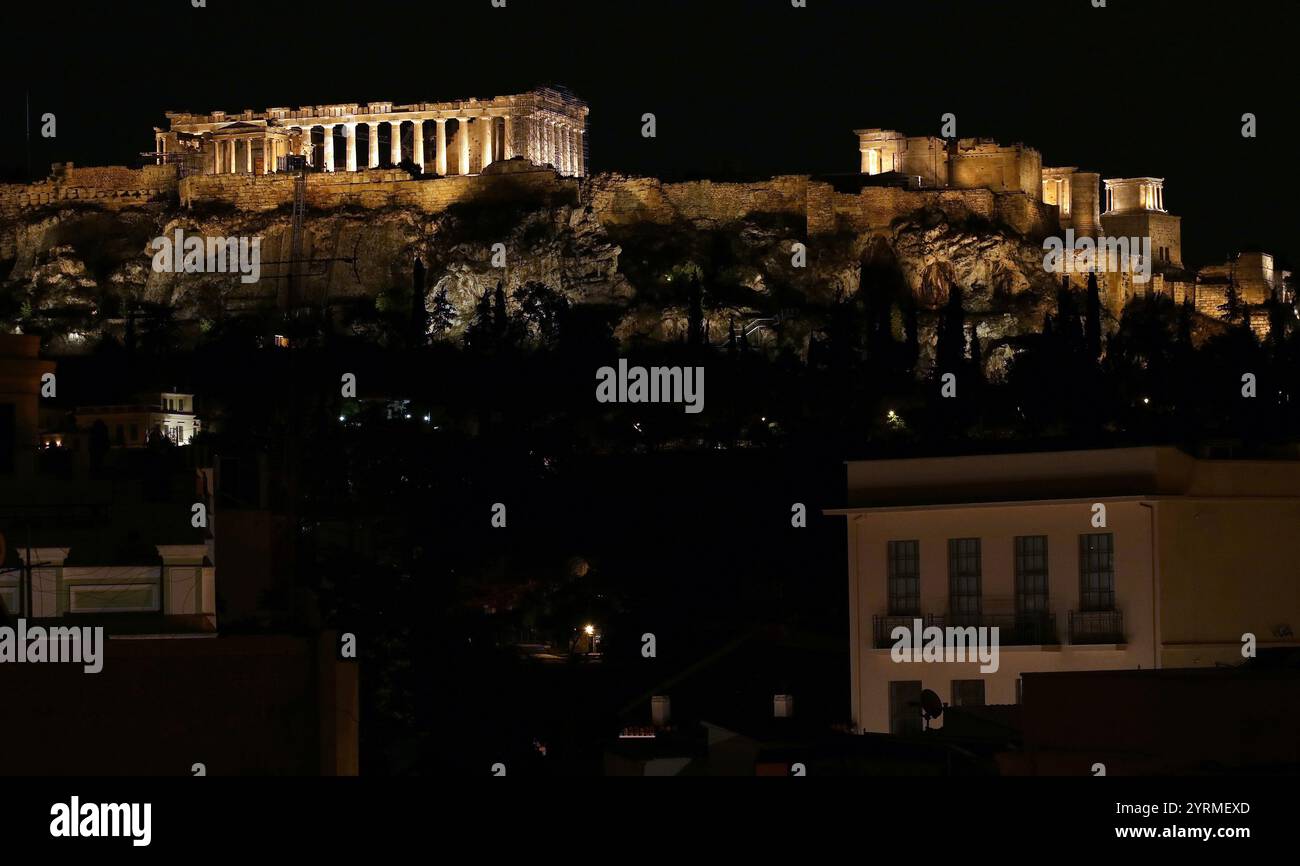 The Parthenon is a former temple, on the Athenian Acropolis, Greece, that was dedicated to the ...