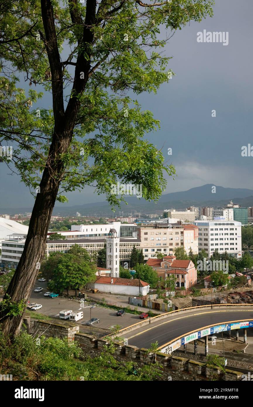 Macedonia. Skopje. Afternoon City view from City Fort (Trvdina Kale ...