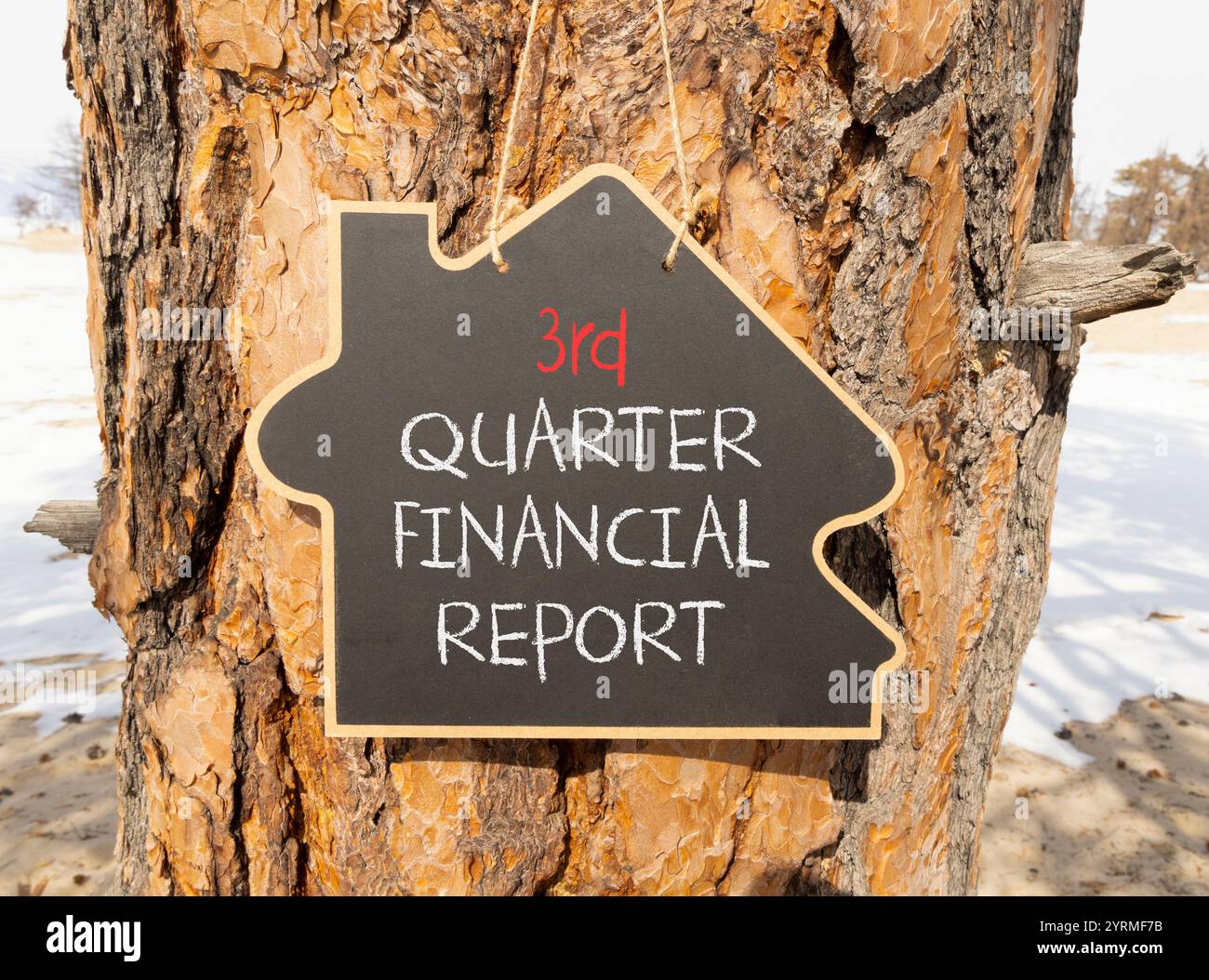 3rd quarter financial report symbol. Concept words 3rd quarter ...