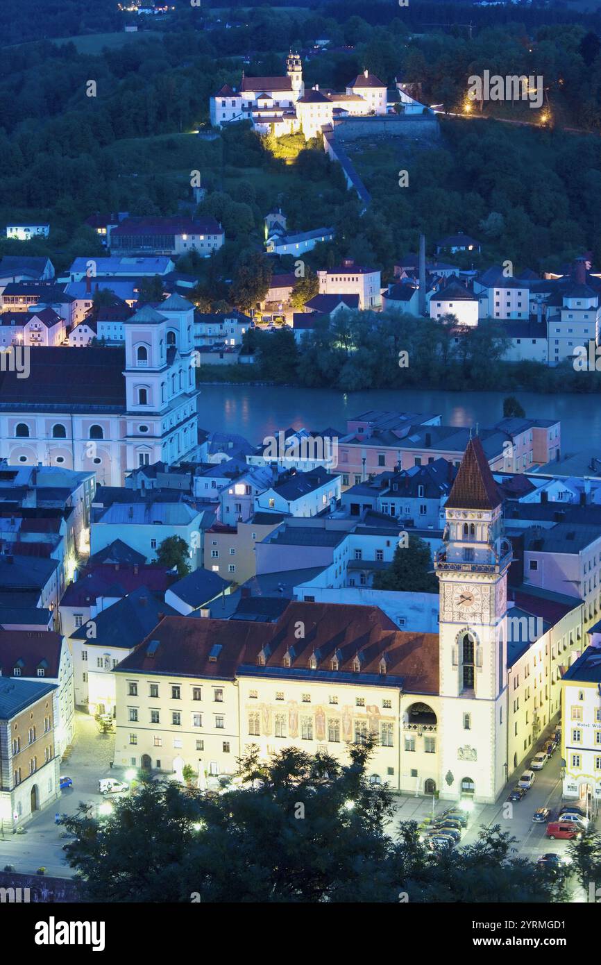 Old Town from Veste Oberhaus castle, Passau, Bavaria, Germany Stock ...