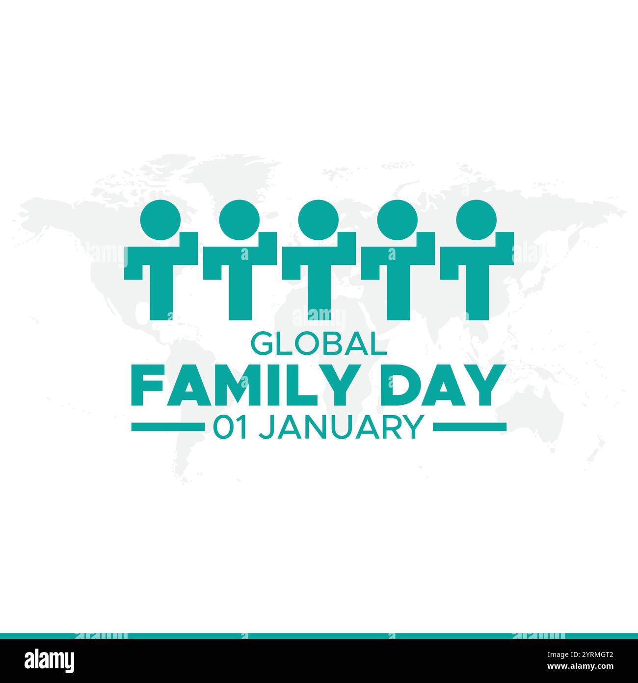 Global family day, january 1. Vector template for banner, greeting card ...