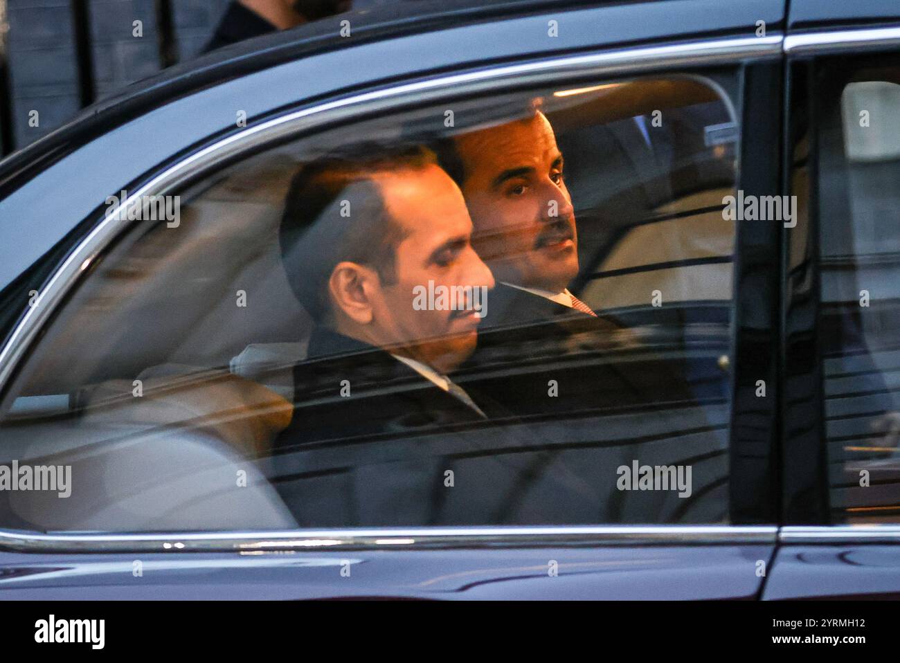 London, UK. 04th Dec, 2024. The Emir (back) exits in his car with the ...