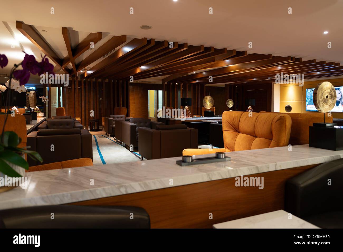 KUALA LUMPUR, MALAYSIA - NOVEMBER 27, 2023: interior shot of Sky Suite ...