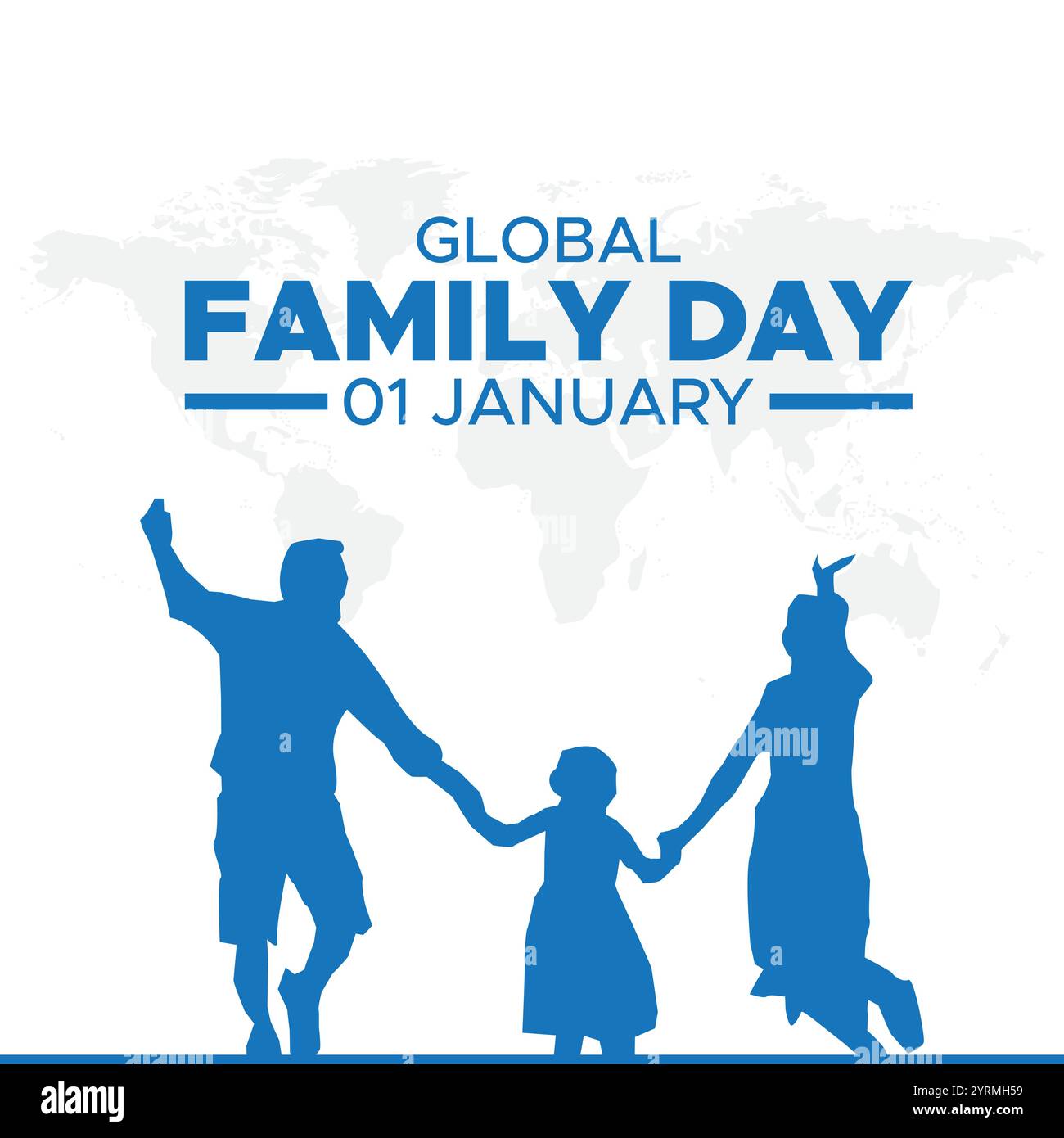 Global family day, january 1. Vector template for banner, greeting card ...
