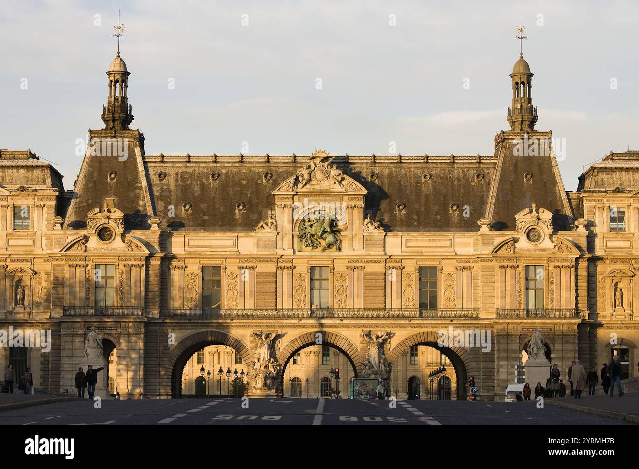 Louvre Museum, Carrousel entrance at sunset, Paris, France Stock Photo ...