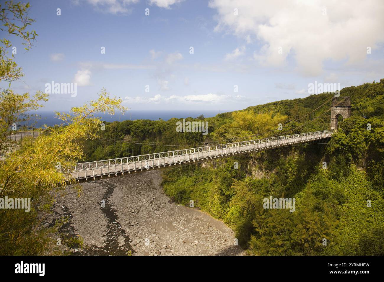 Pont des Anglais, late 19th century suspension bridge, Sainte-Anne ...