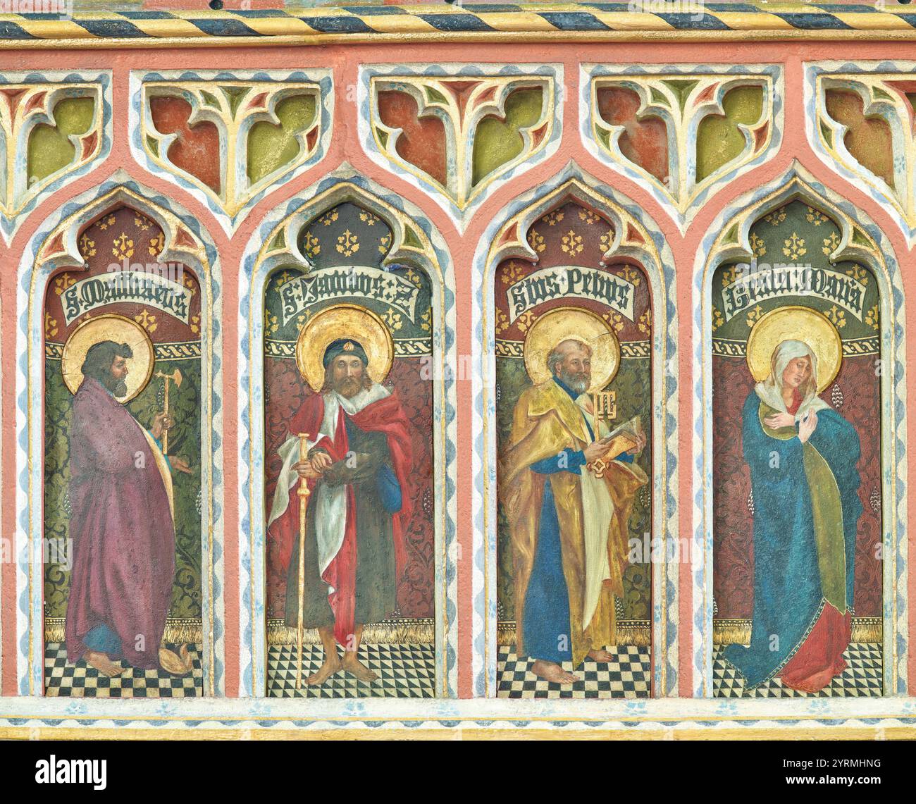 Disciples of Jesus Christ, paintings by Comper on a 14th century ...