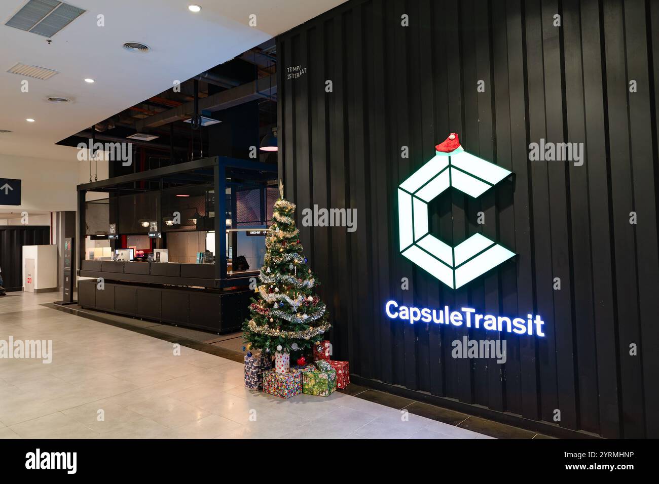 KUALA LUMPUR, MALAYSIA - NOVEMBER 28, 2023: check-in counter at Capsule ...