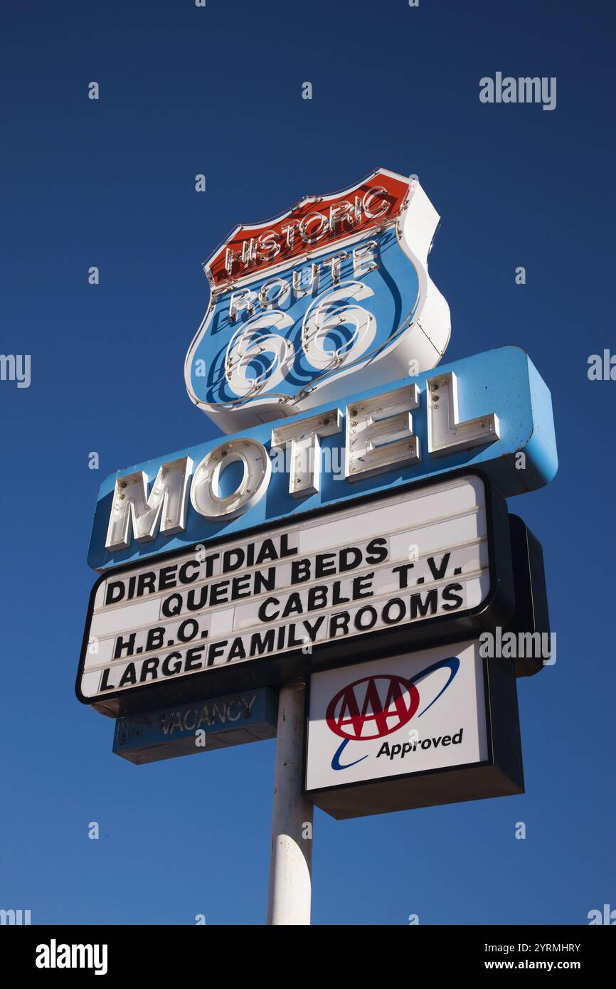 Rt. 66 motel sign, Rt. 66 Town, Seligman, Arizona, USA Stock Photo - Alamy