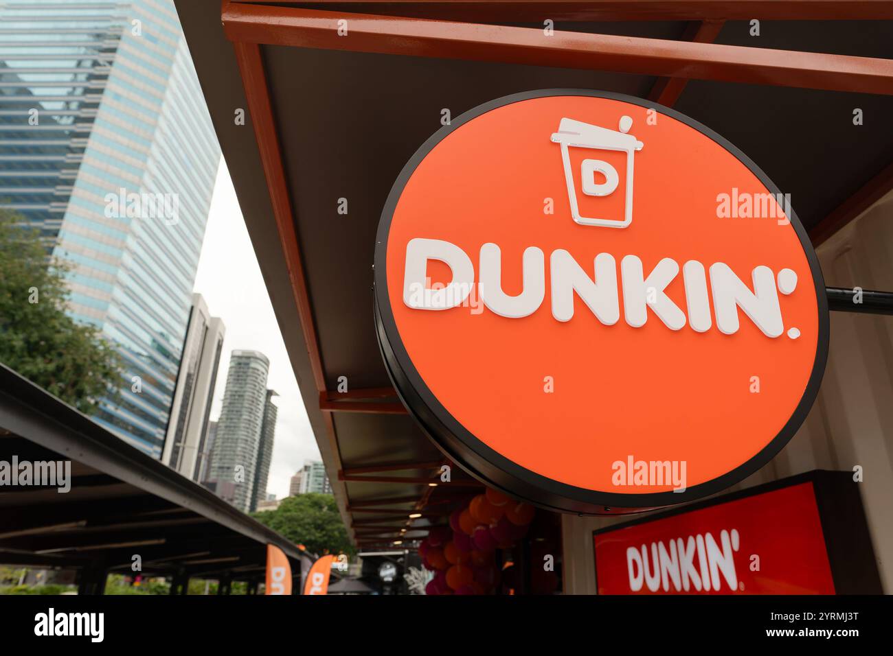 KUALA LUMPUR, MALAYSIA - DECEMBER 01, 2023: close up shot of Dunkin ...