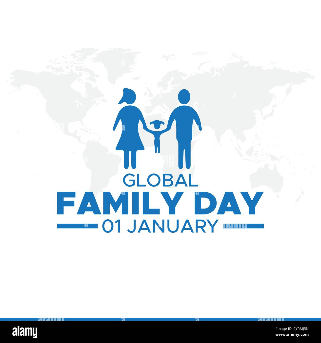 Global family day, january 1. Vector template for banner, greeting card ...
