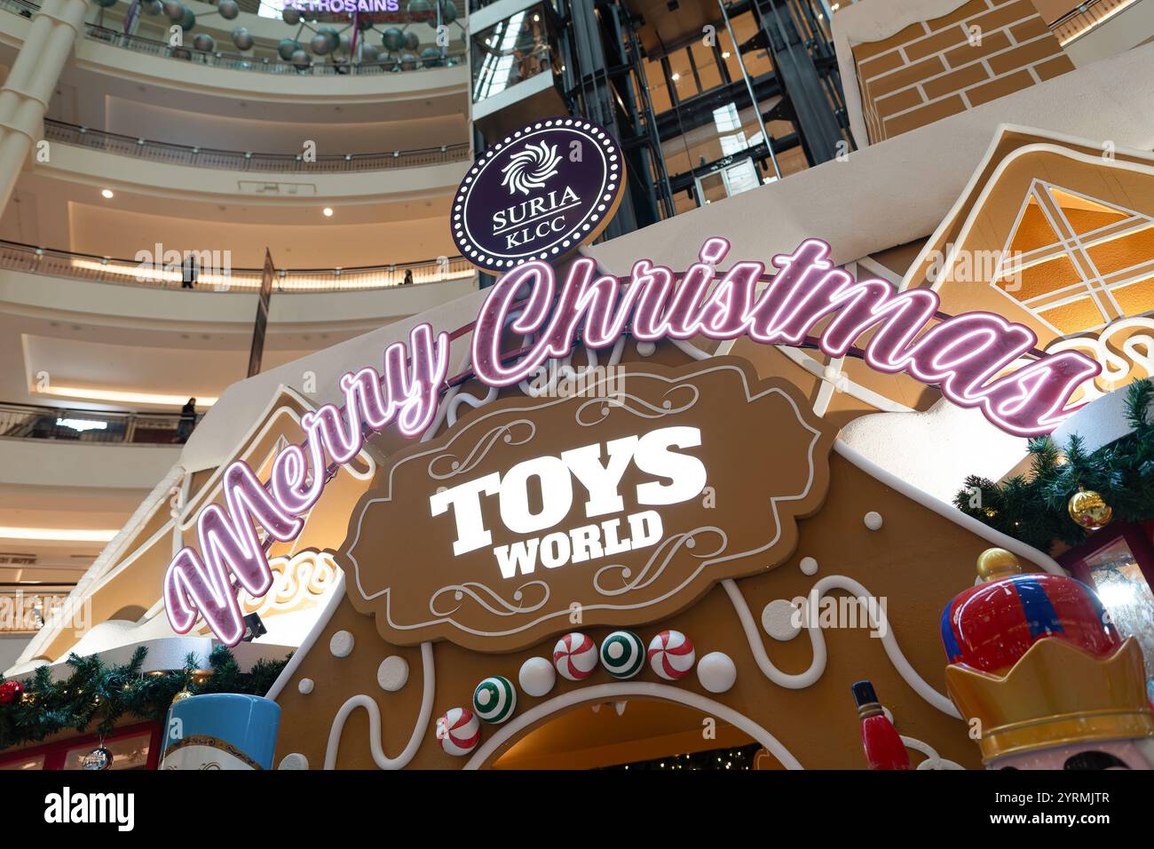 KUALA LUMPUR, MALAYSIA - DECEMBER 01, 2023: Christmas decorations in ...