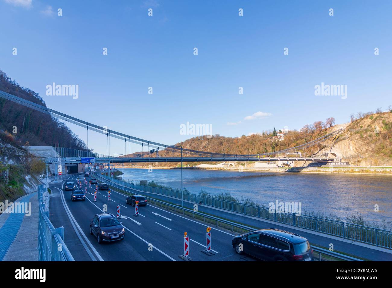 Linz: freeway A26 bridge Donautalbrücke, the bridge is the longest ...