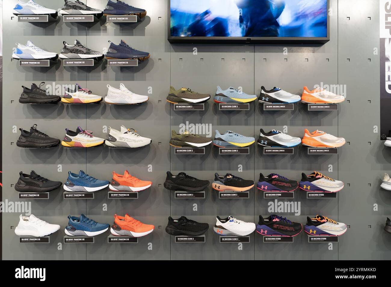 KUALA LUMPUR, MALAYSIA - DECEMBER 01, 2023: footwear displayed at Under ...